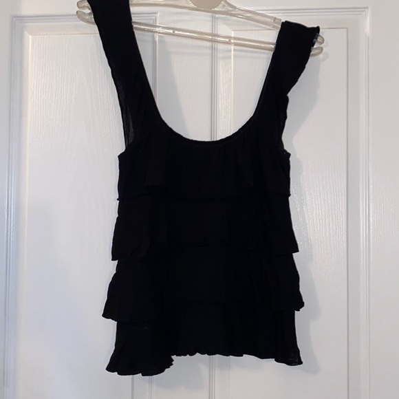 Express | Tops | Black Ruffle Express Tank Top | Poshmark
